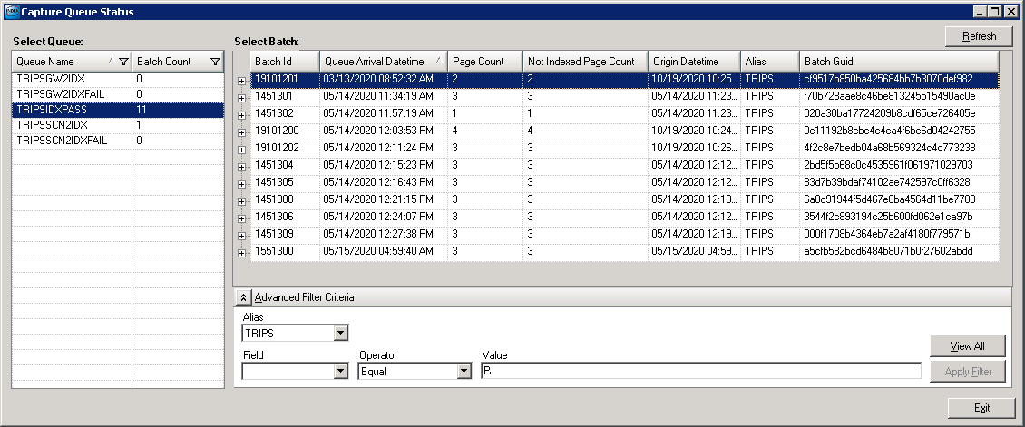 DMS Capture Queue Status